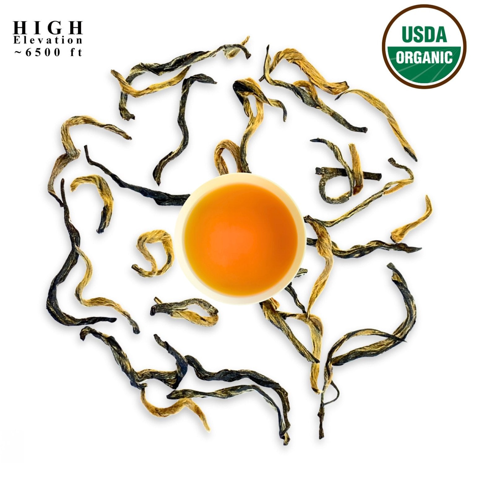 128° Mt. Pumori Golden Tips Tea – USDA Certified Organic – Danfe Tea